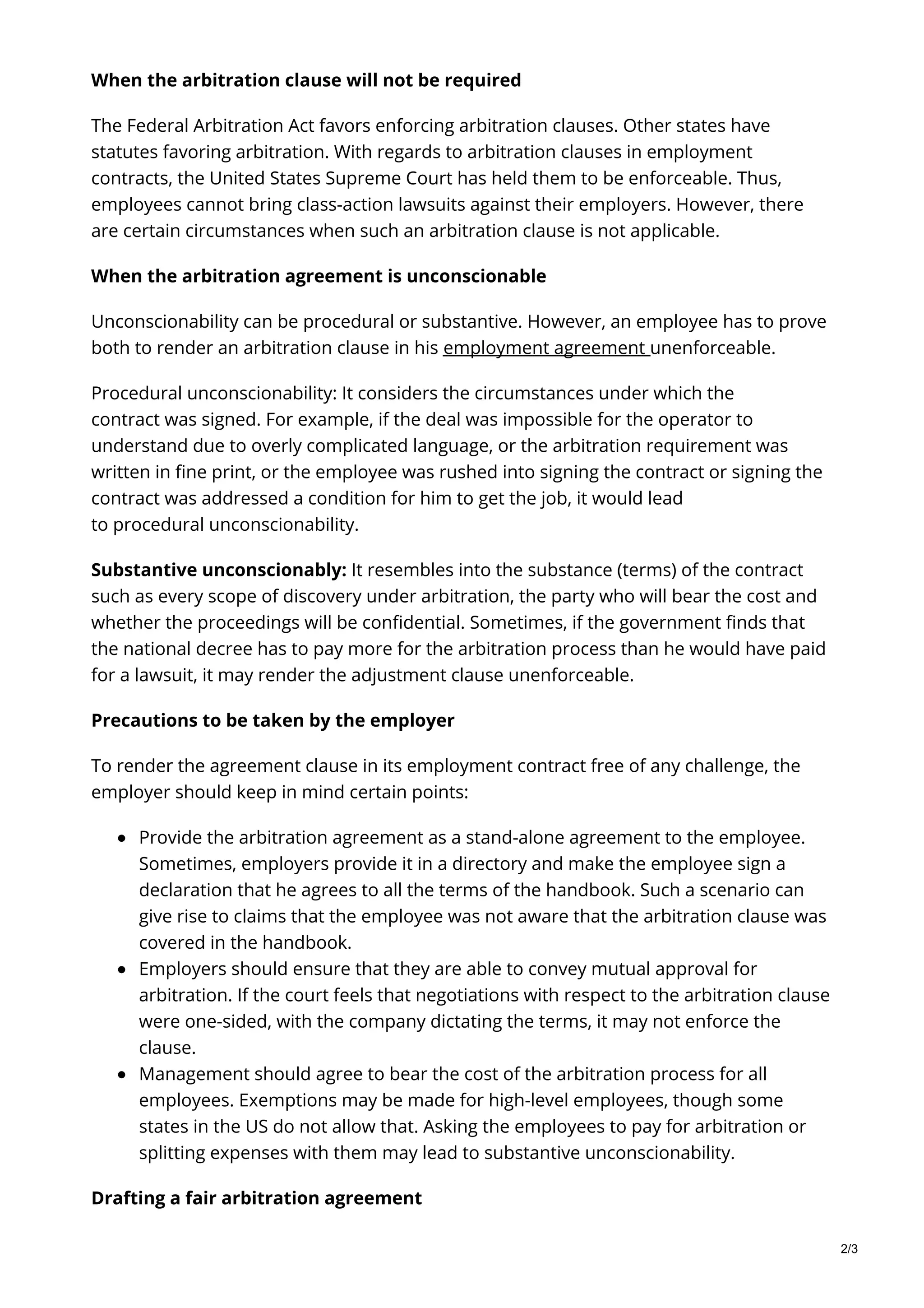 Employment arbitration agreement | PDF