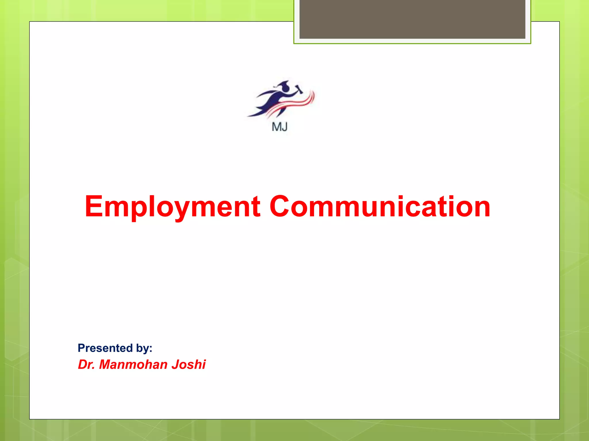 Employment communication | PPT