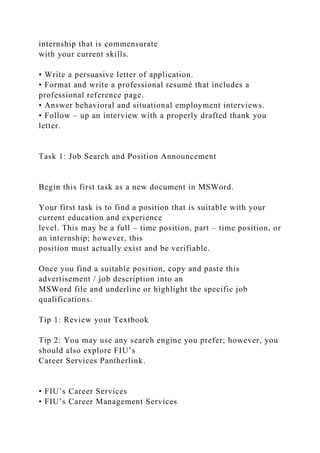 Employment Communication Assignment Job Search, Letter .docx