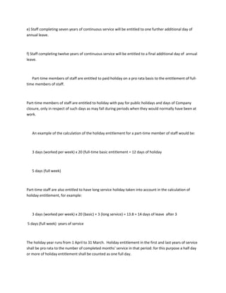 Employment contract (w p management limited) | PDF