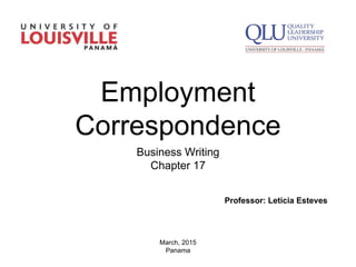 Employment correspondence | PPTX