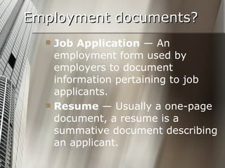 Employment documents | PPT
