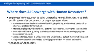 Intelligently Employing AI in Employment Matters | PPTX
