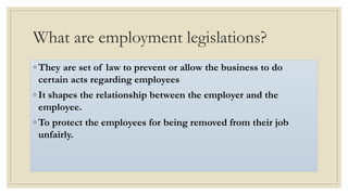 Employment legislations | PPT