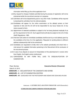 Employment Notification OF LIC OF INDIA. | PDF