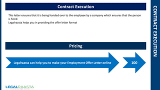 Employment offer letter | format | template | Legalraasta | PPTX