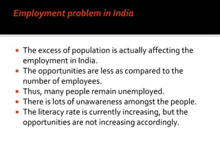 Employment Problem in India | PPTX