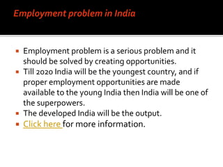 Employment Problem in India | PPT