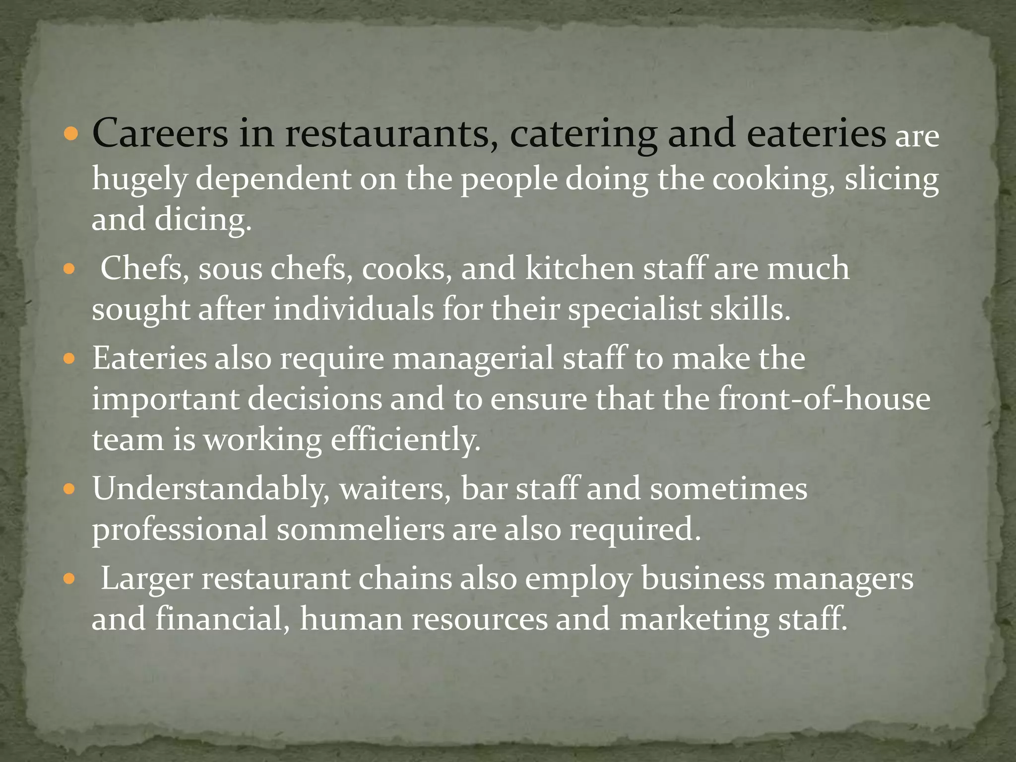 Employment prospects in tourism and hospitality industry | PPTX