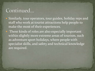 Employment prospects in tourism and hospitality industry | PPTX