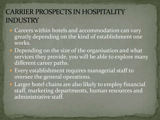 Employment prospects in tourism and hospitality industry | PPTX