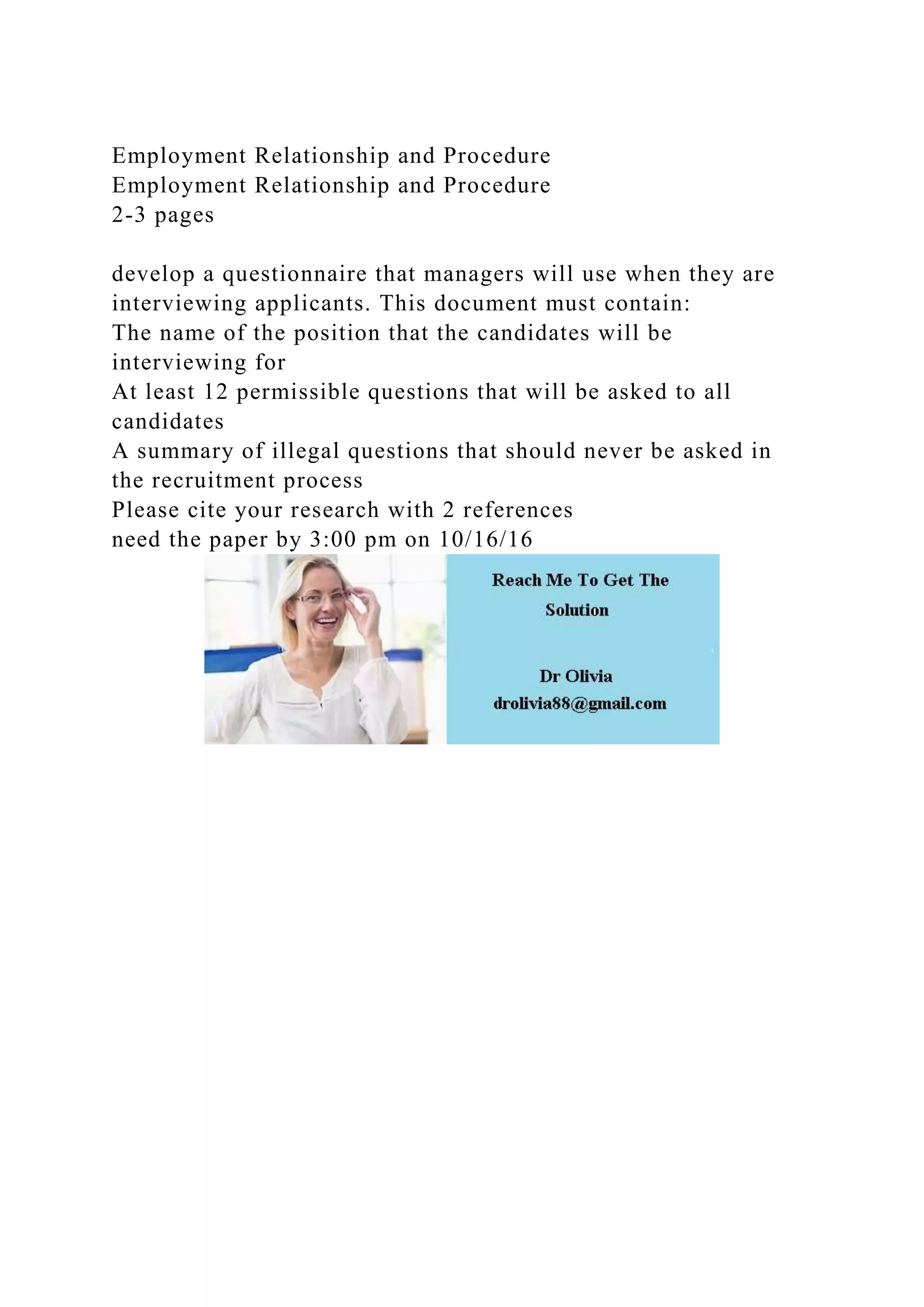 Employment Relationship and ProcedureEmployment Relationship and P.docx