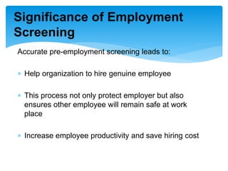 Employment screening | PPTX