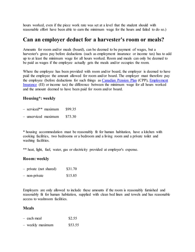 Employment standards act | DOCX