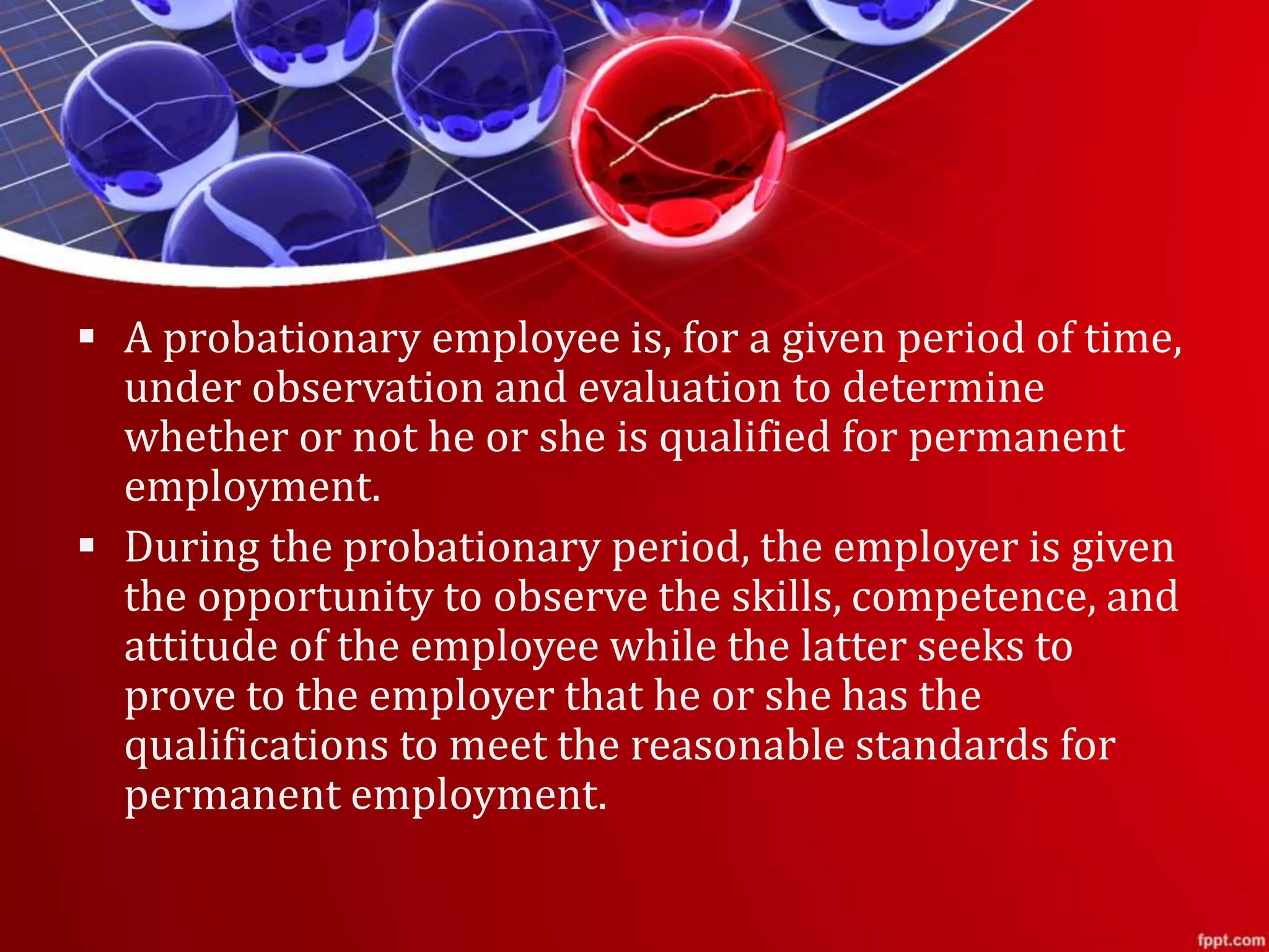 Employment status: Probationary Personnel | PPTX