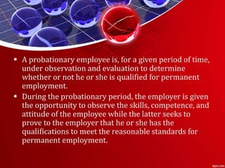 Employment status: Probationary Personnel | PPTX