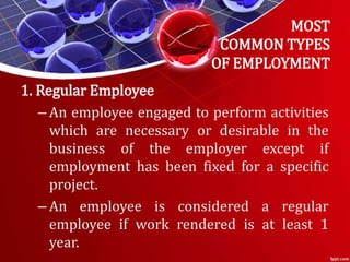 Employment status: Probationary Personnel | PPTX