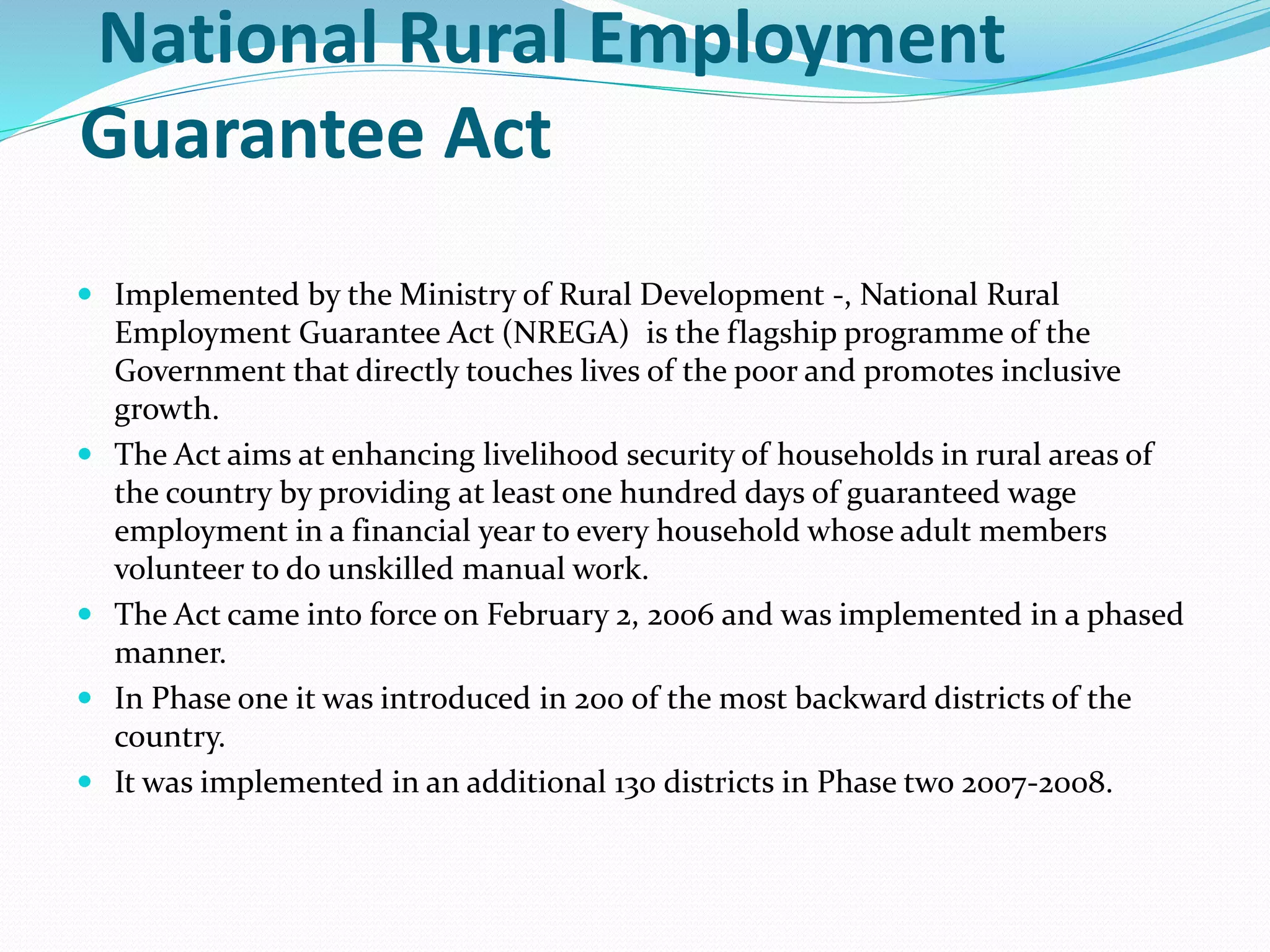 Employment generation programmes in India | PPTX