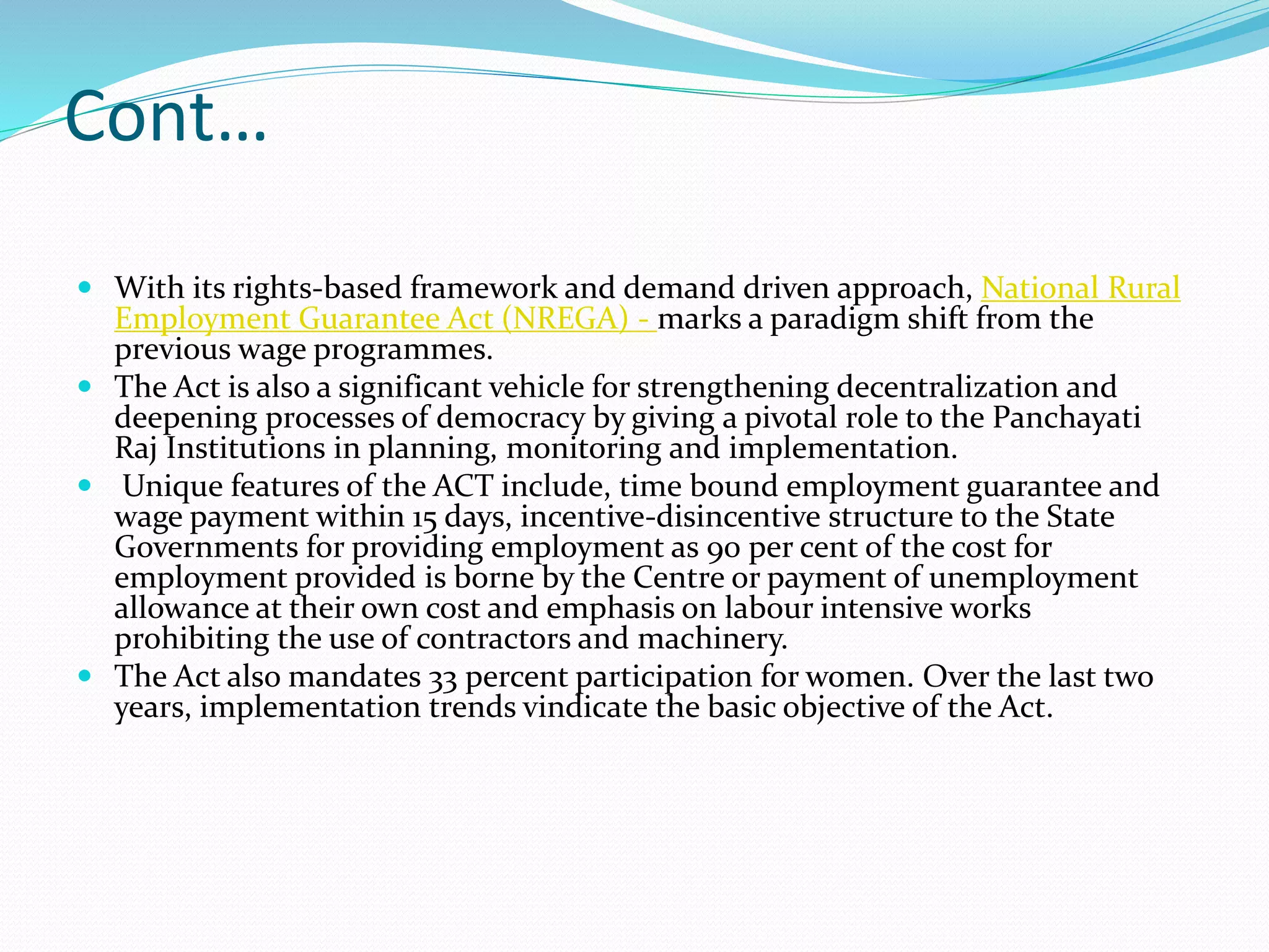 Employment generation programmes in India | PPTX