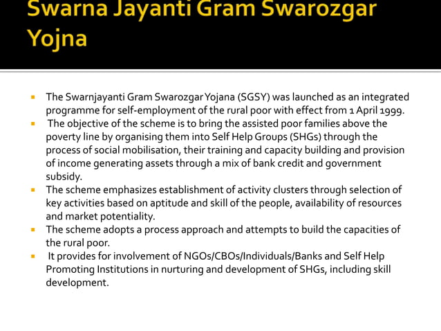 Employment generation programmes in India | PPTX