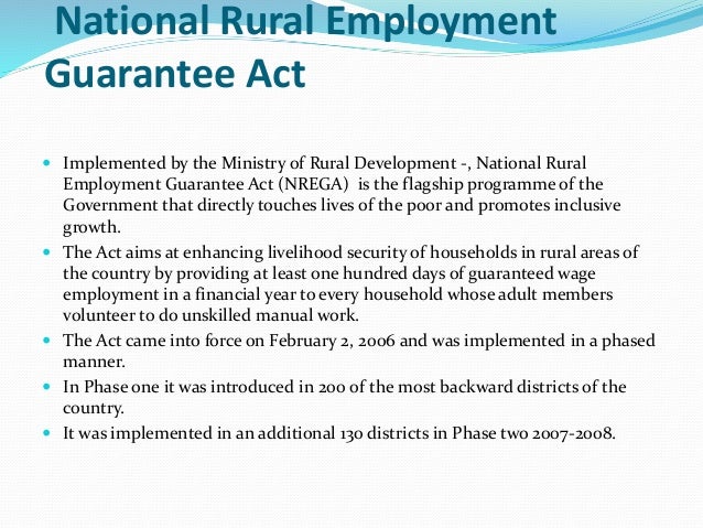 Employment generation programmes in India