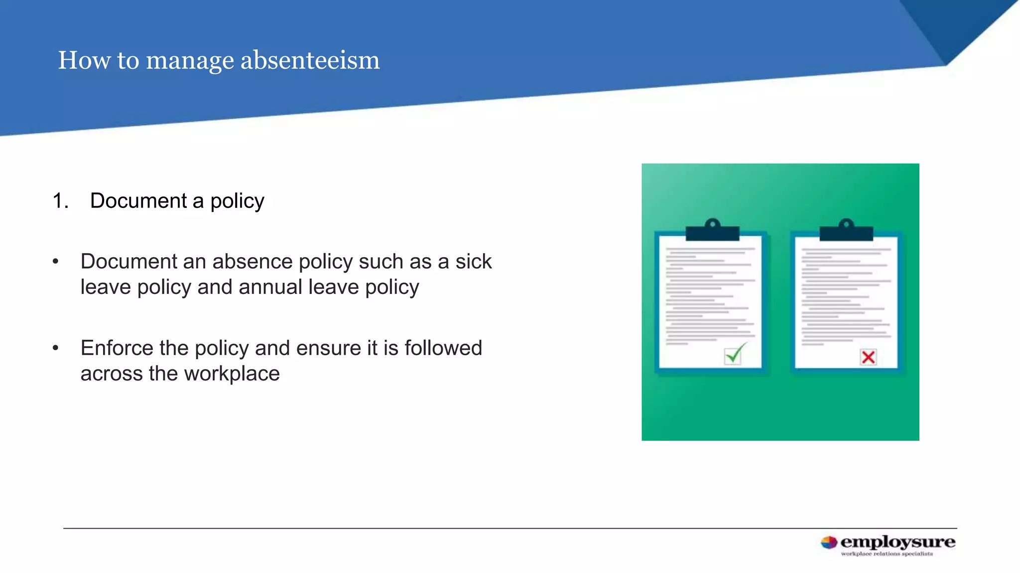 Employsure Workplace Presentation | Absenteeism | PPTX