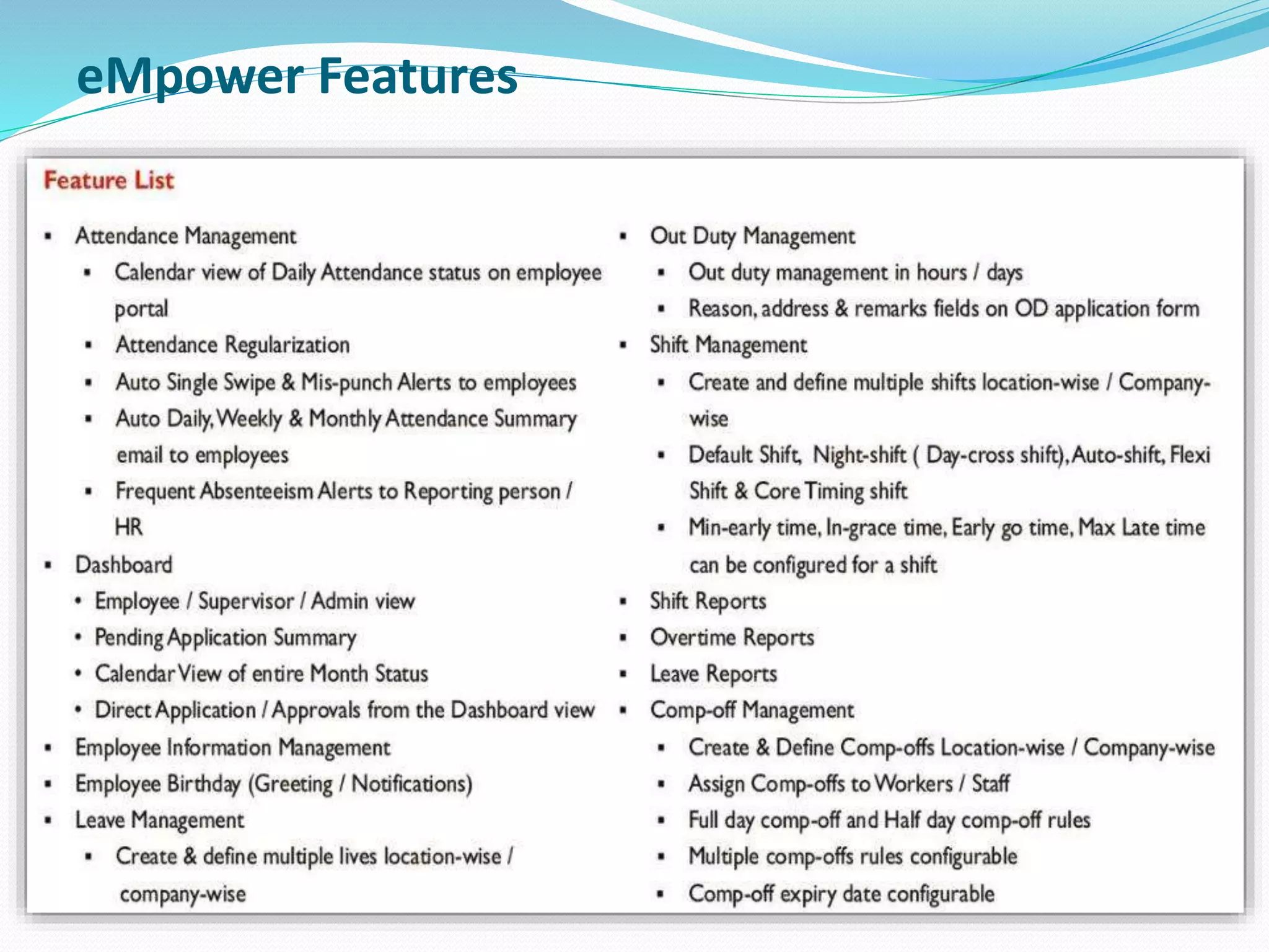eMpower - Attendance & leave management software | PPTX
