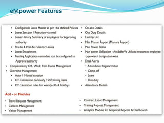 eMpower - Attendance & leave management software | PPTX