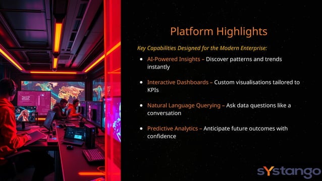 Gen AI-Powered Business Intelligence Platform | YLabs-BI by Systango | PPTX
