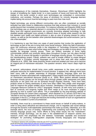 Empowering Language Minorities through Technology: Which Way to Go? | PDF