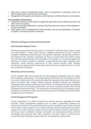 Empowering At-Risk Students Effective Strategies from Master of ...