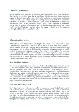 Empowering At-Risk Students Effective Strategies from Master of ...