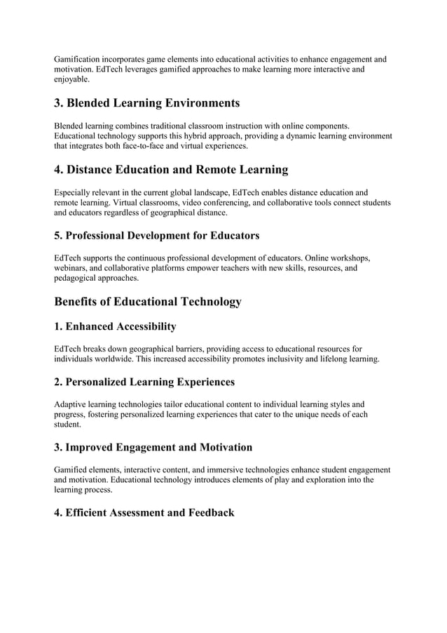 Educational Technology: Benefits, Applications And Components | Enterprise Wired | PDF