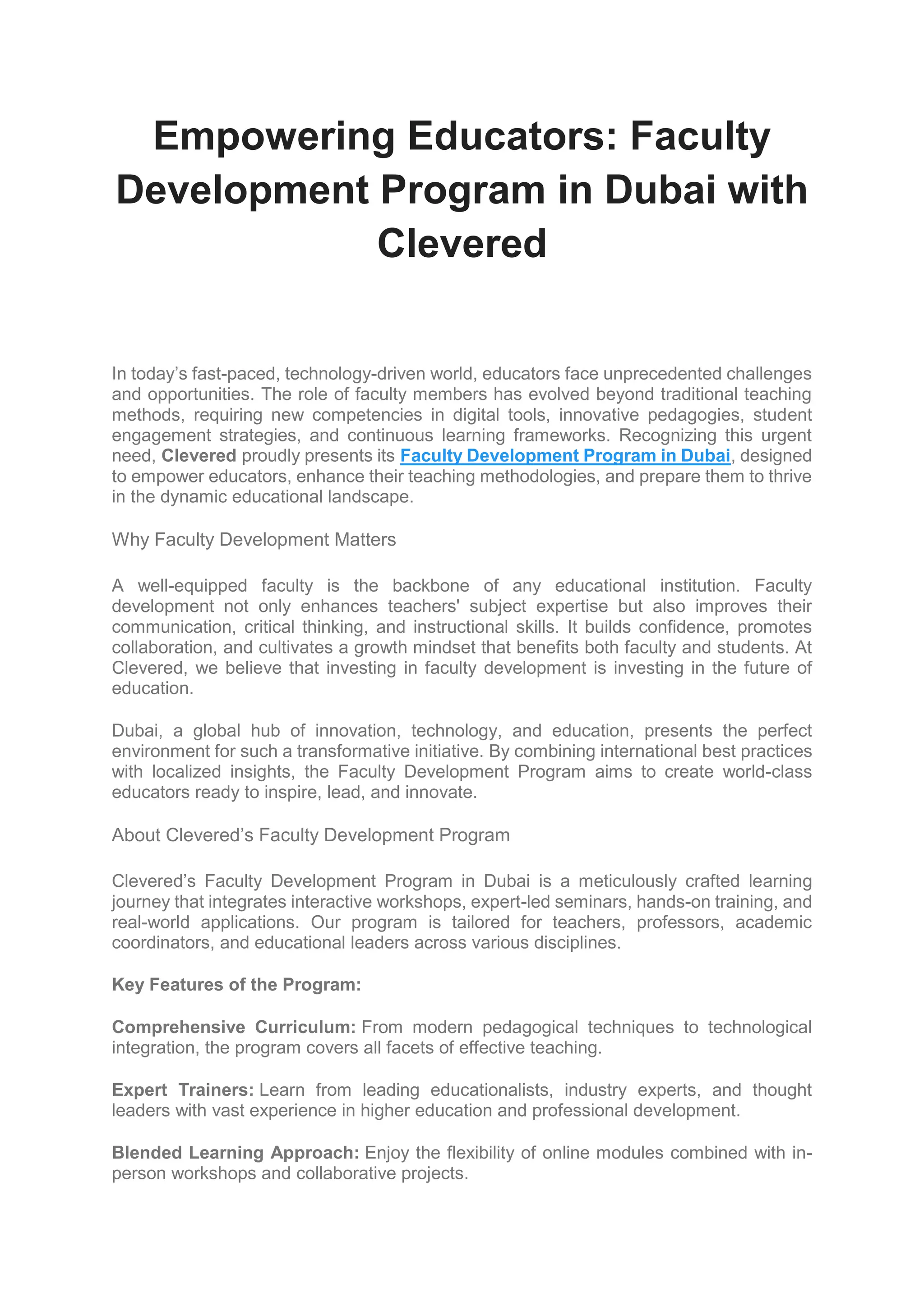 Empowering Educators Faculty Development Program in Dubai with Clevered.pdf