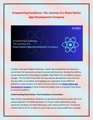 Empowering Excellence- The Journey of a React Native App Development ...