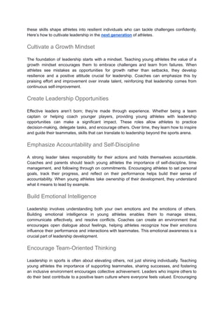 Empowering Future Leaders_ Nurturing Leadership in Young Athletes by ...
