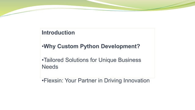 Empowering Growth Through Custom Python Development Services | PPT