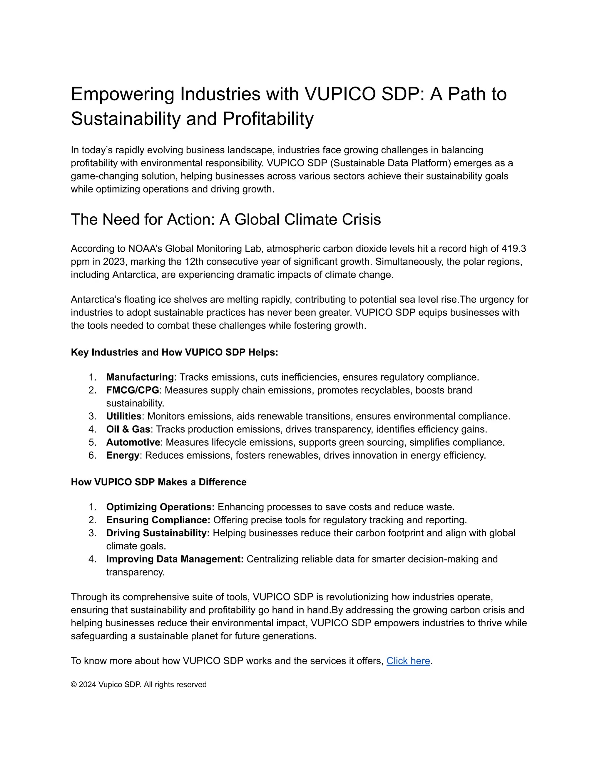 Empowering Industries with VUPICO SDP_ A Path to Sustainability and ...