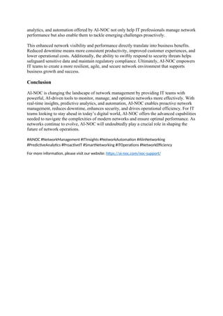 Empowering IT Teams with AI-NOC's Advanced Network Insights | PDF