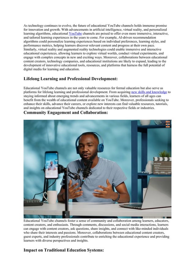 Empowering Learning: The Impact and Potential of Educational YouTube ...