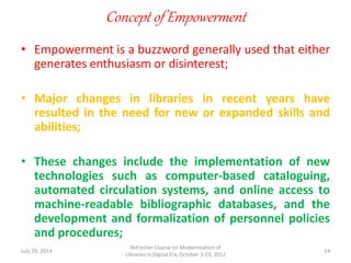 Empowering Library and Information Professionals and Library End-Users ...