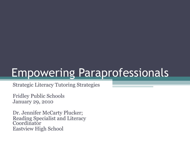 Empowering Paraprofessionals | PPT