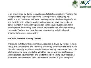 Empowering Thailand's Workforce Online Training Courses Revolution.pptx | Web Development | Internet