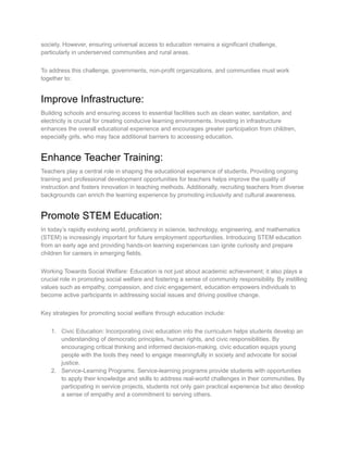 Empowering the Future_ Best Education, Social Welfare, and Gender ...