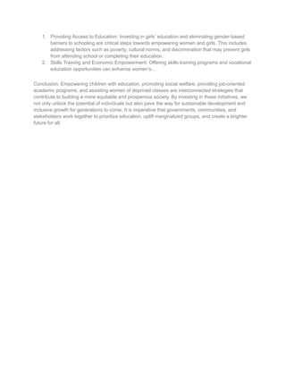 Empowering the Future_ Best Education, Social Welfare, and Gender ...