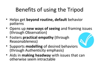 Empowering Shared Leadership and Conversation with the OBREAU Tripod | PPT