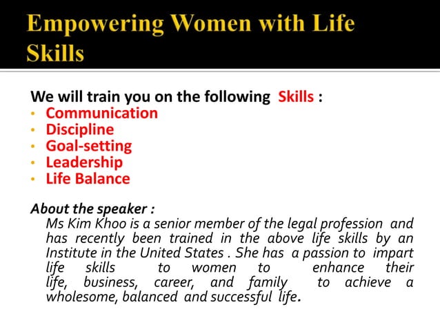 14 July - Empowering Women With Life Skills | PPTX | Business and Finance
