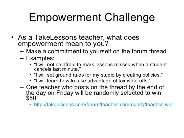 Empowering yourself as a take lessons teacher