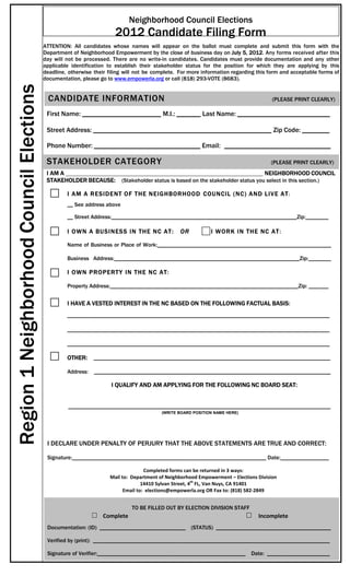 EmpowerLA Elections Candidate Filing Form Region 1 | PDF