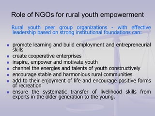Empowerment of rural youth | PPT